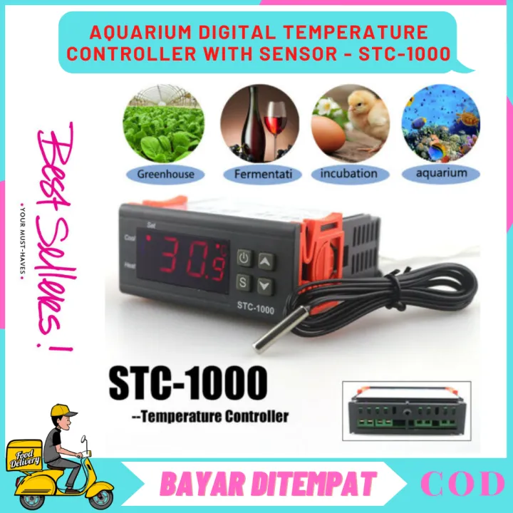 ORIGINAL - Alat Pengukur Suhu Aquarium Digital with Sensor - STC-1000 ...