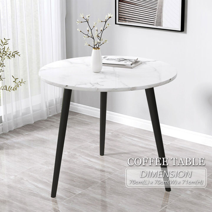 E-Morah CJ0018K Coffee Table (70cm x 70cm x 71cm) Marble Strap Table ...