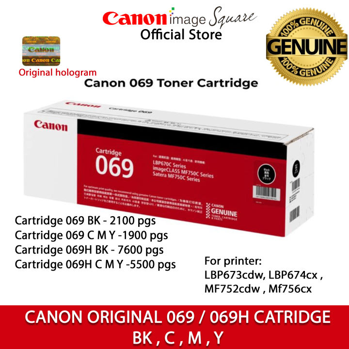 ORIGINAL CANON 069 / 069H Black / Cyan / Magenta / Yellow Toner ...