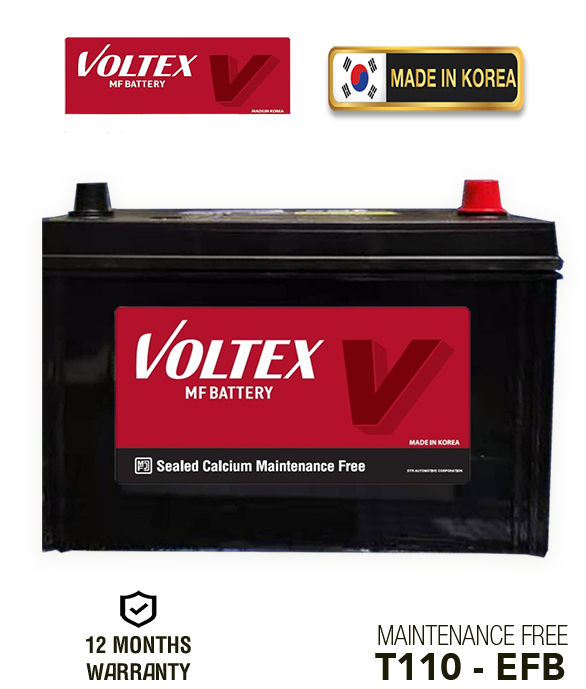 Voltex T110 145D31L EFB Battery (Made In Korea) Start Stop Car Battery ...