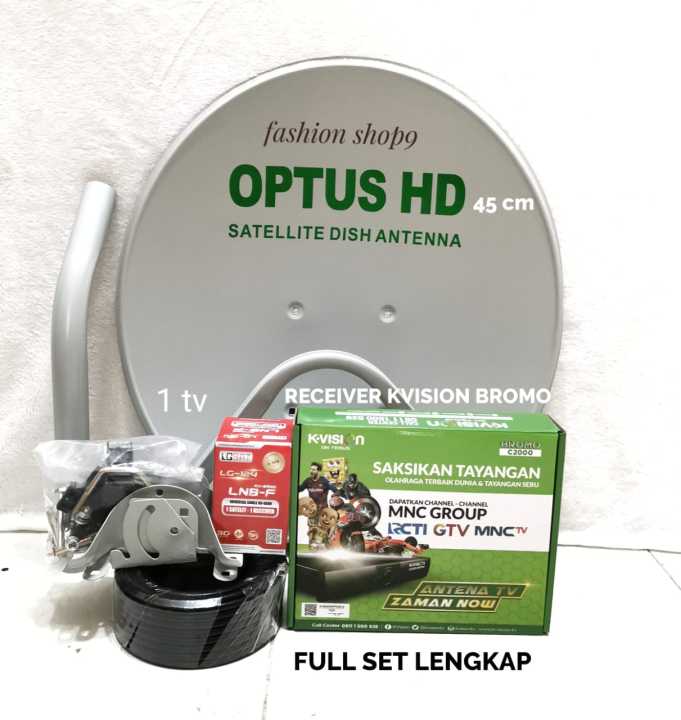 Parabola Mini Optus 45 cm Full Set Paketan Receiver Kvision Bromo ...