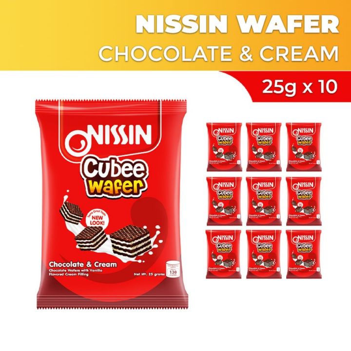 Nissin Cubee Wafer Chocolate & Cream 25g X 10 | Lazada PH