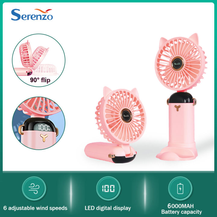 Serenzo Mini Fan Foldable Rechargeable Electric Fan Portable Handheld ...