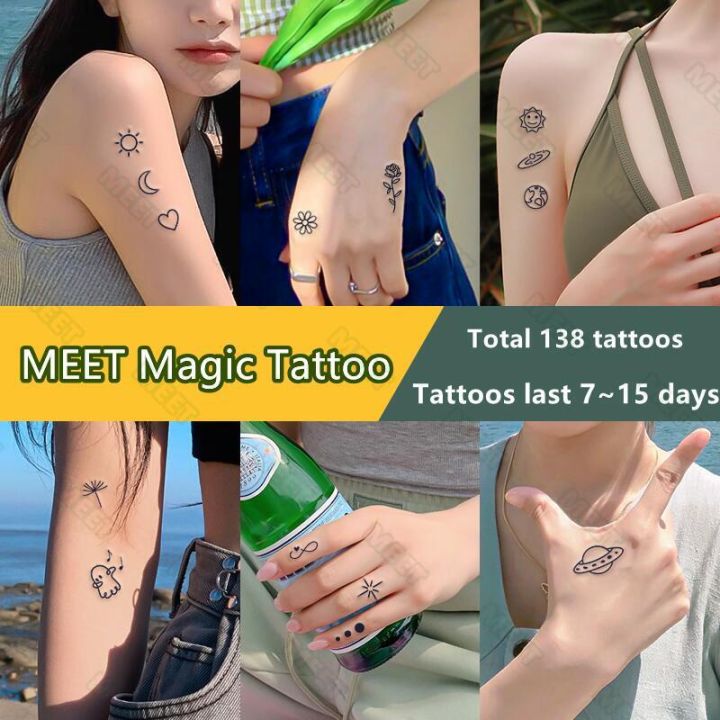 【MEET Magic Tattoo】Semi permanent temporary tattoo stickers waterproof ...