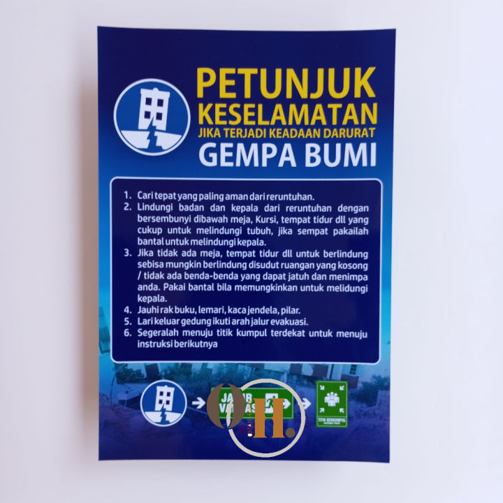 Poster Petunjuk Keselamatan Gempa Bumi - Poster K3 - Poster Bencana ...
