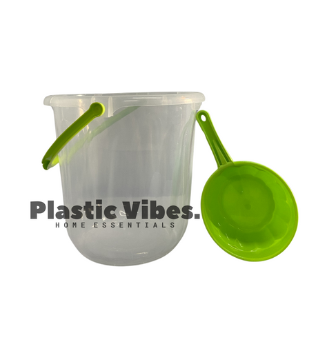 High Quality and Space Saver Transparent Pail with Dipper | Lazada PH
