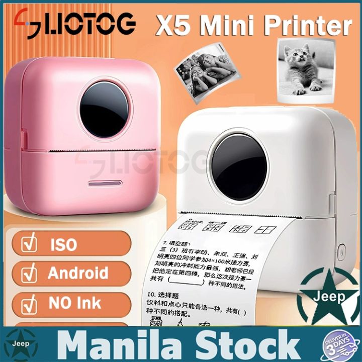 X5 Mini Bluetooth Thermal Printer Photo Printer Label Sticker Printer ...