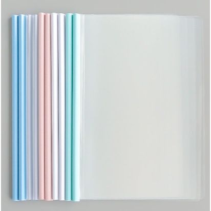 10 Pcs Clear Book Transparent Report Cover with Sliding Bar File Folder ...