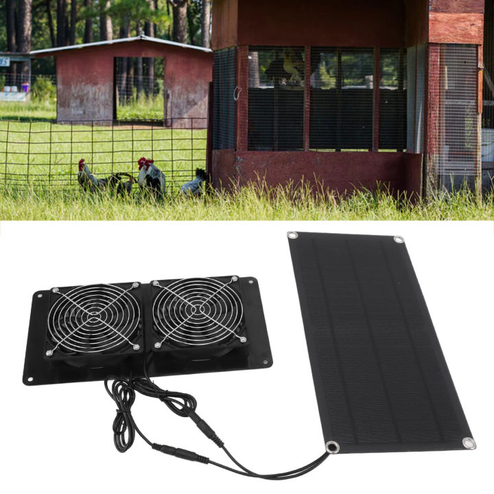 10W Solar Powered Exhaust Fan with Dual Fans High Efficiency for ...