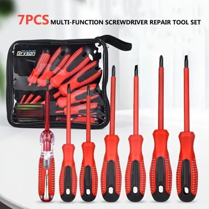 RJQFNG Chịu được điện áp 1000V Tua vít tay cầm cách điện Hình chữ thập ...