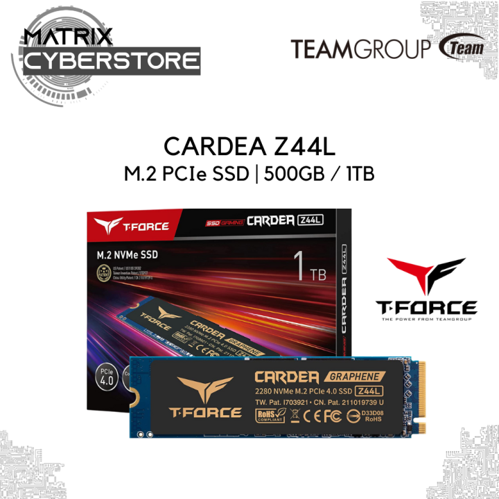 TEAMGROUP T-Force CARDEA Zero Z44L 500GB / 1TB PCIe Gen4x4 with NVMe 1. ...