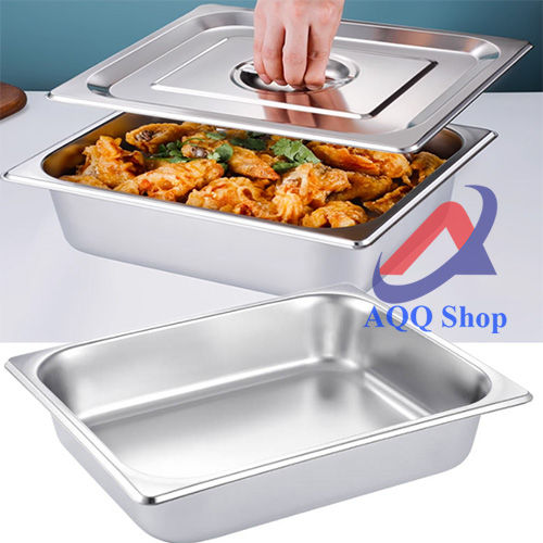 Khay buffet inox có nắp-đựng thức ăn buffet - topping - thực phẩm ...