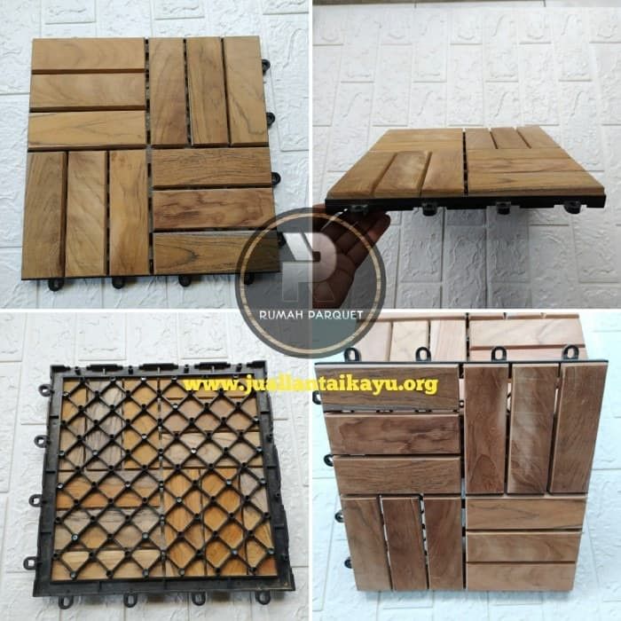 Decking Tile - Ubin Kayu Jati Mozaik Bongkar Pasang - Lantai Pool Deck ...