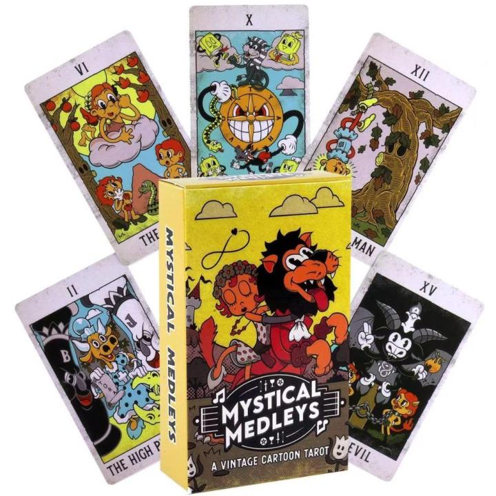 10.3*6cm Mystical Medleys Tarot Deck: A Vintage Cartoon Tarot Deck 78 ...