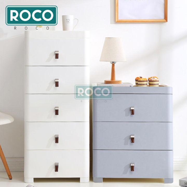 ROCO 45CM / 55CM Storage Drawer Wardrobe With Leather Handle Clothes ...
