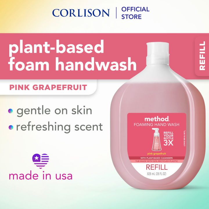method foaming hand wash refill - pink grapefruit 828ml | Lazada Singapore