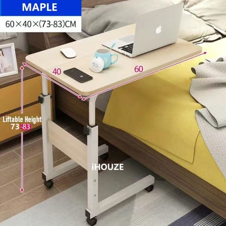 60/80x40cm Movable Laptop Table/ Computer Study Desk/ Bedside Bed Sofa Side Table/Height ...