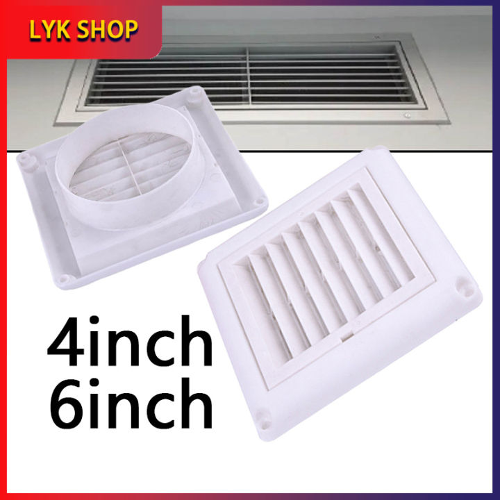 4inch 6inch Square Ceiling Air Ventilation PVC Fixed Exhaust Louver ...