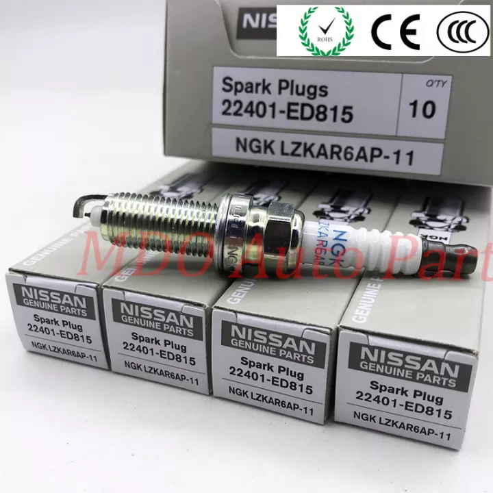4Pcs NGK LZKAR6AP-11 22401-ed815 NISSANเหมาะสำหรับนิสสันNissan Marchหัว ...