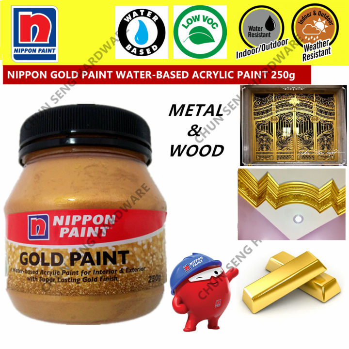 NIPPON Gold Paint Acrylic Paint Water Based Interior & Exterior | Lazada