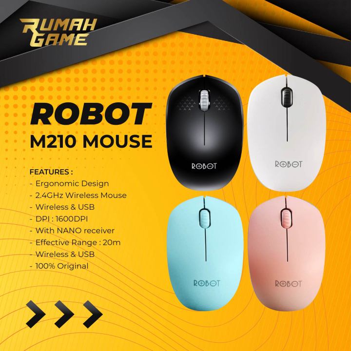 MOUSE WIRELESS ROBOT M210 2,4GHZ ORIGINAL ROBOT | Lazada Indonesia