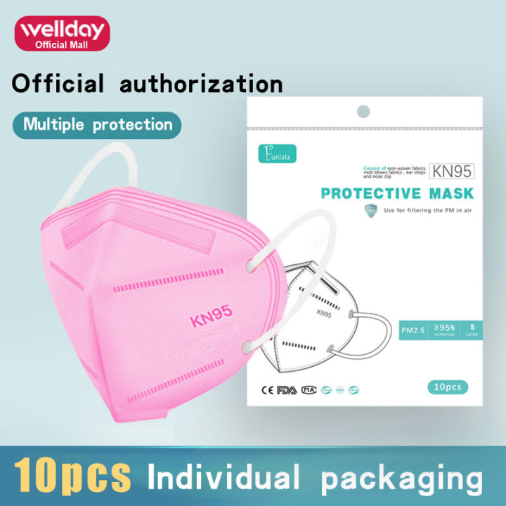 50 Pcs Kn95 Mask Original 5 Layers White Kn95 Mask Fda Approved High ...