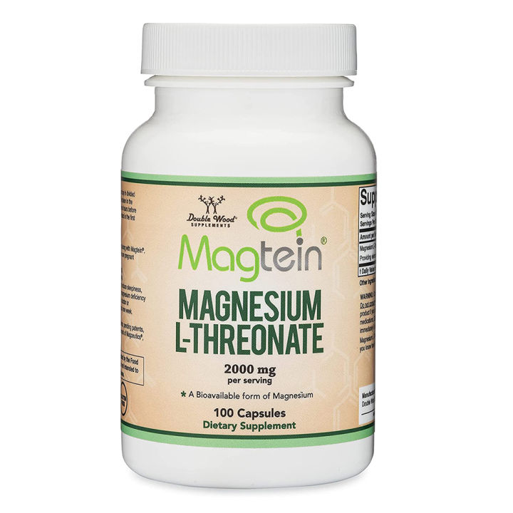 Magnesium L-Threonate แมกนีเซียม - Double Wood supplements (100 Capsules, 2000 mg) | Lazada.co.th