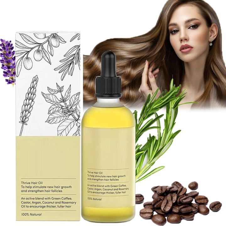 60ML Natural Hair Growth Oil, Veganic Natural Rosemary Dense Hair ...