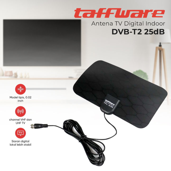Antena TV Digital Indoor Dalam Ruangan DVB-T2 25db High Gain 4k+ With ...