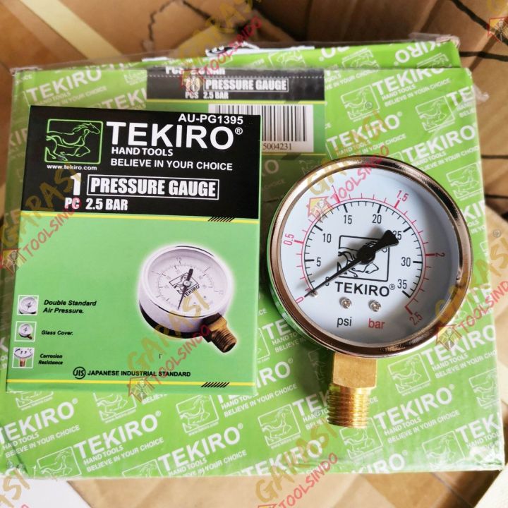 MANOMETER 1/4 16 Bar Pressure Gauge pengukur tekanan Compressor CSL ...