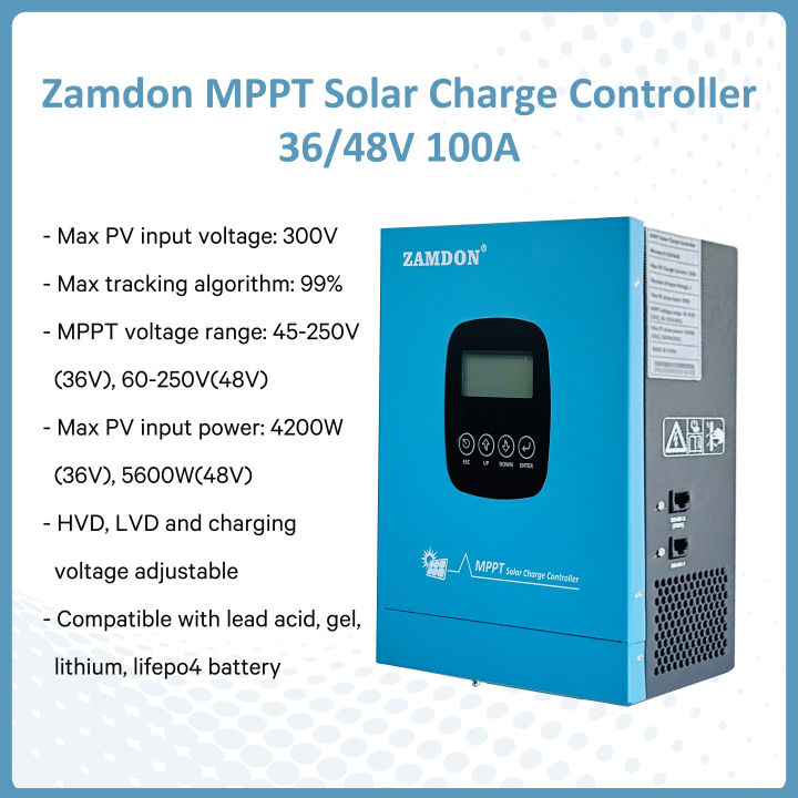 Zamdon MPPT Solar Charge Controller 100A 36V 48V with max 300V PV input ...