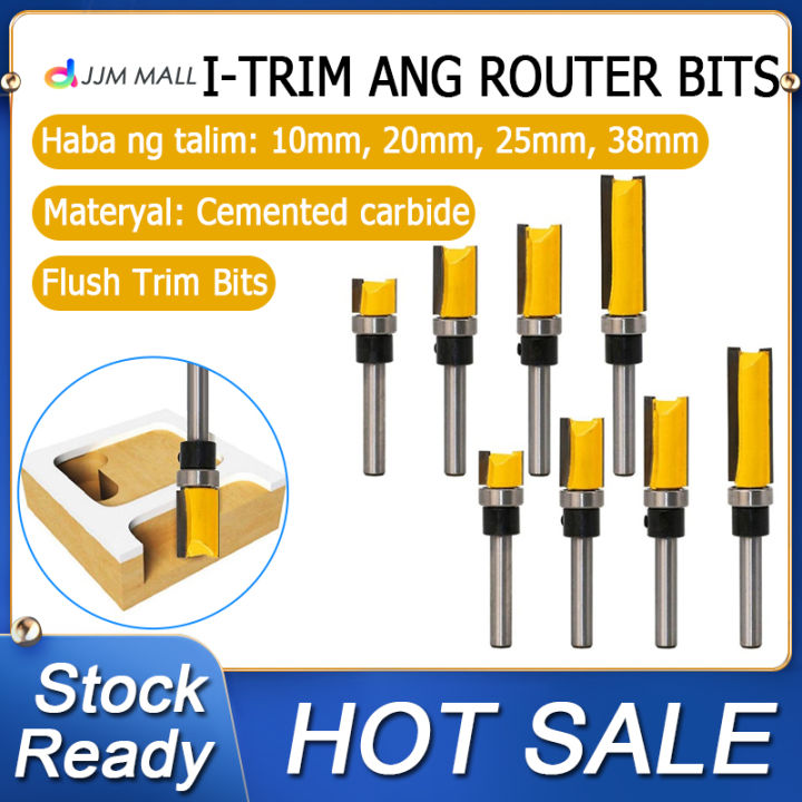 8Pcs Flush Trim Router Bits Top Bearing Router Bit 1/4 inch Shank ...