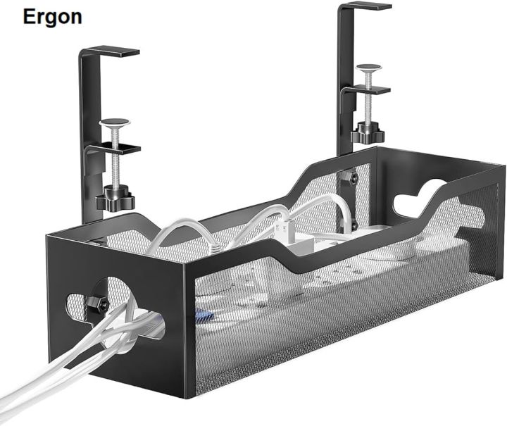 Under Desk Cable Management, No Damage to Desk, Standing Desk Cable ...