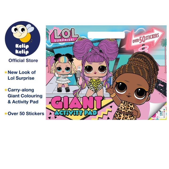 Lol Surprise Totally Awesome Giant Colouring Activity Book Pad With 50 ...