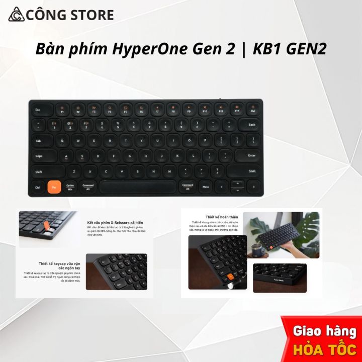 Bàn phím không dây HyperWork HyperOne Gen 2 (Hàng chính hãng) - Kết nối ...