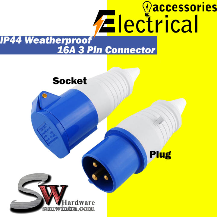Weatherproof PLUG & SOCKET 16A 220-240V IP44 | Lazada