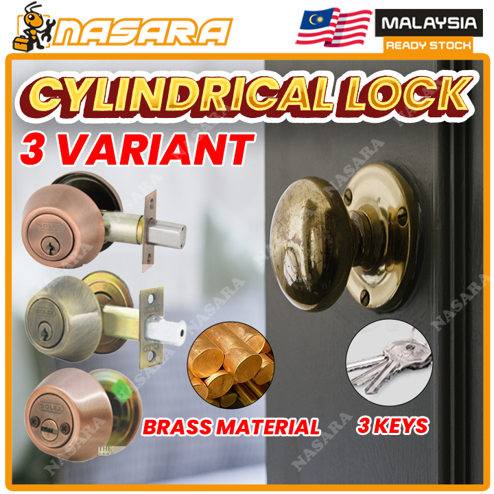 Nasara Solex Premium Heavy Duty Single Cylindrical Deadbolt Door Knob ...