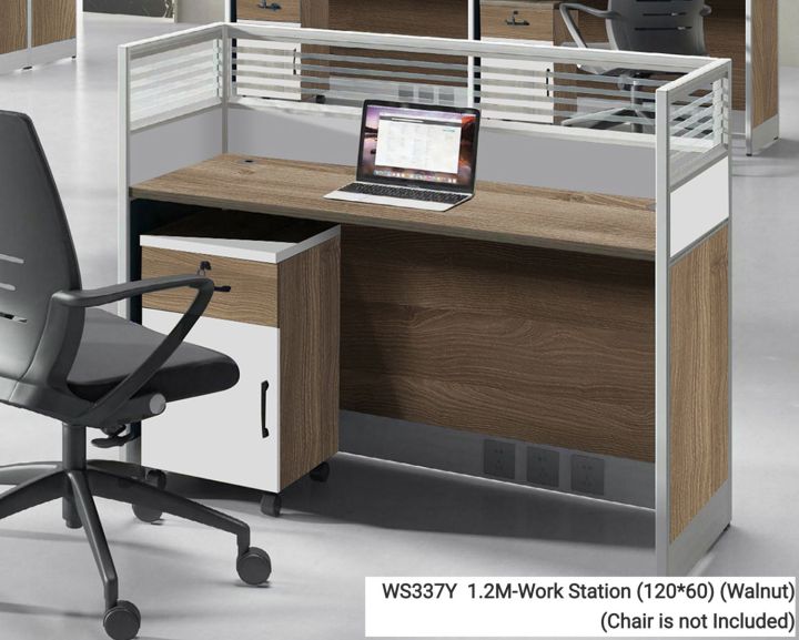 WS337Y 1 Seater Workstation Partition Cubicle with Movable Cabinet ...