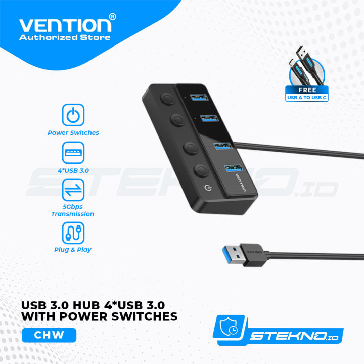 Vention USB Hub 2.0 3.0 With Power Switch Led And Usb C Power Supply ...
