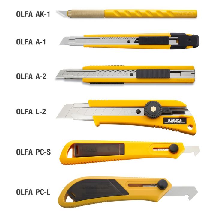 Cutter คัตเตอร์ OLFA รุ่น A-1,A-2,L-1,L-2 เลือก1อัน คัทเตอร์ ใบมีดสแตนเลส คุณภาพดี มีความคมสูง ...