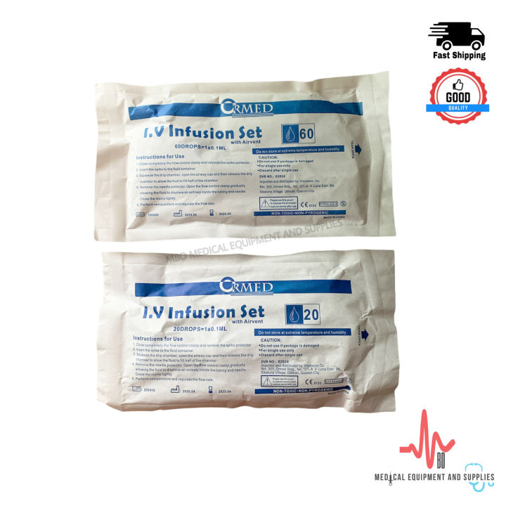 Ormed IV Infusion Set with Airvent (Microset/Macroset) -25pcs/pack ...