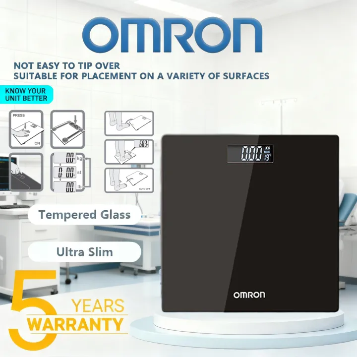 Omron Digital Body Weighing Scale Black Smart Rechargeable Weight Scale ...