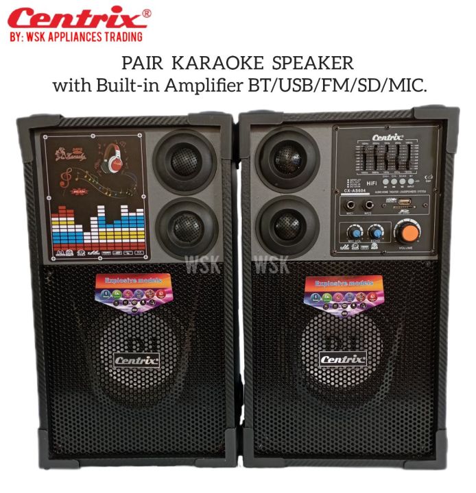 Centrix CX-AS604 Professional Indoor/Outdoor Pair Speaker with Built-In ...