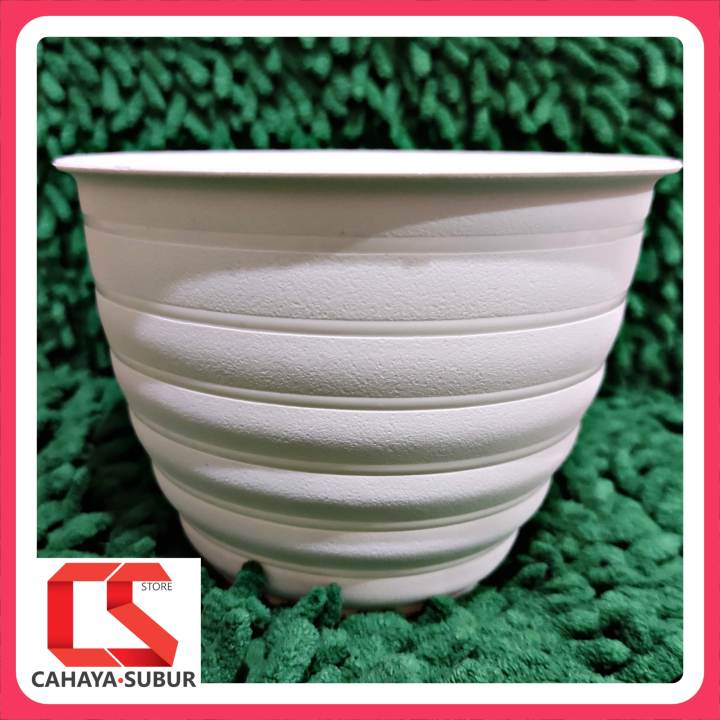 SUNRISE Pot Bunga Putih 15cm Motif Tawon Pot Putih Tawon Tanaman Hias ...