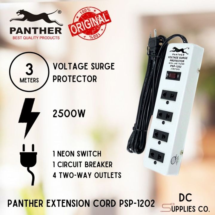 PSP 1202: Panther 4 Gang Extension Cord w/ Switch and 3 Meter Wire ...
