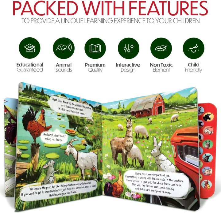 Lil-Gen Farm Animal Toys, Playmat And Education Animal Sound Book ...