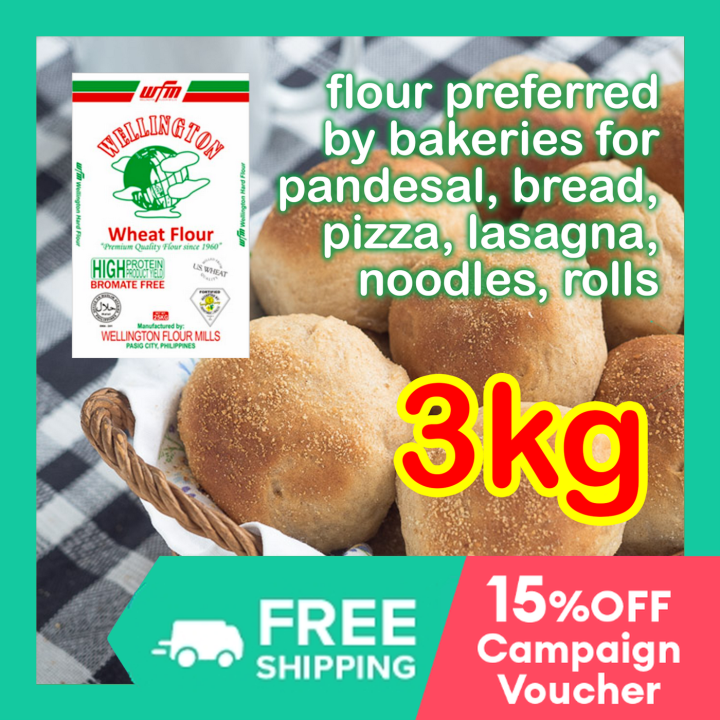 3kg Wellington BREAD FLOUR FOR BAKING Bread US Wheat Flour for Pandesal ...