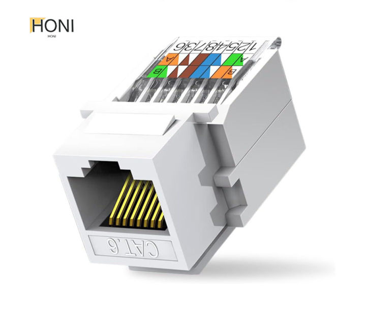 HONI 10PCS RJ45 Keystone Jack Cat6 Tool-Less Network Module Female Jack ...