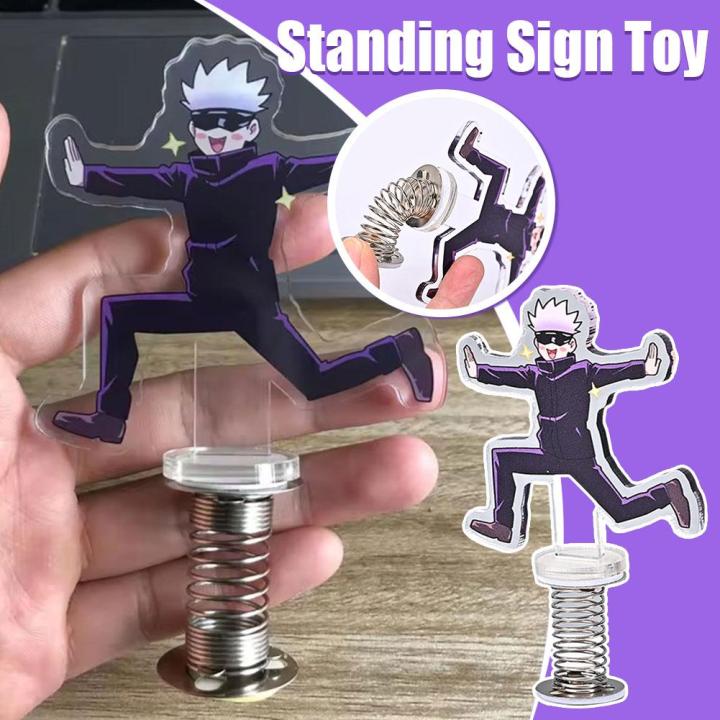 Gojo Satoru Doll Standing Spring Rocker Model Anime Sign Standing Toy ...