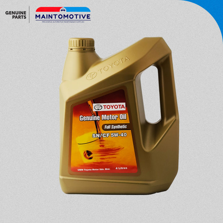 Toyota Genuine Motor Oil 5w-40 Fully Synthetic | 4 Liters | Lazada PH